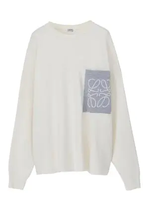 Loewe Cotton-Blend Anagram Sweater Beige
