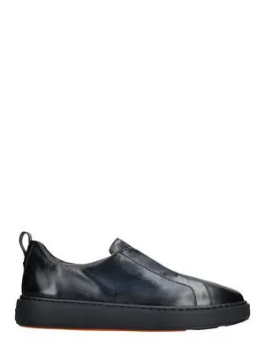 Santoni Clean Icon Victory Leather Sneakers - Navy