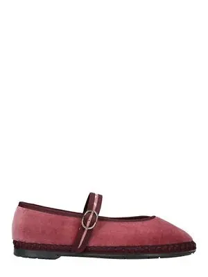 FLABELUS Velvet Pierre Mary Janes - Burgundy
