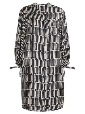 Max Mara Silk Printed Midi Dress - Black