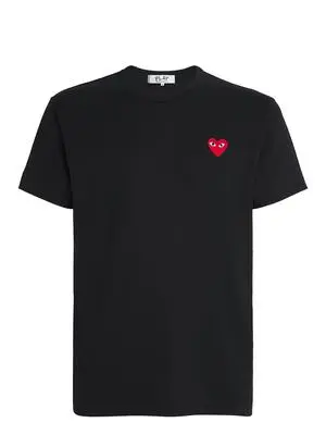 Play Comme Des Garcon Heart Logo T-shirt - Black