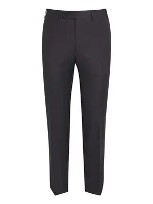 Canali Wool Straight Leg Trousers - Grey
