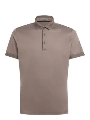 Corneliani Cotton Jersey Polo Shirt - Beige