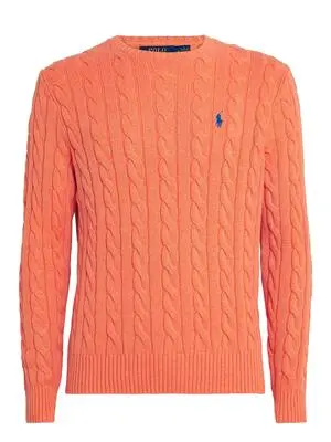 Polo Ralph Lauren Cotton Cable-Knit Sweater Orange