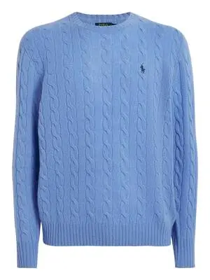 Polo Ralph Lauren Cable-knit Wool-cashmere Sweater - Blue