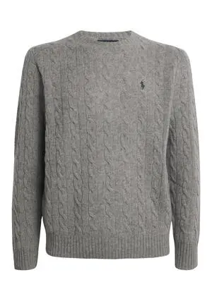 Polo Ralph Lauren Wool-cashmere Cable-knit Sweater - Grey