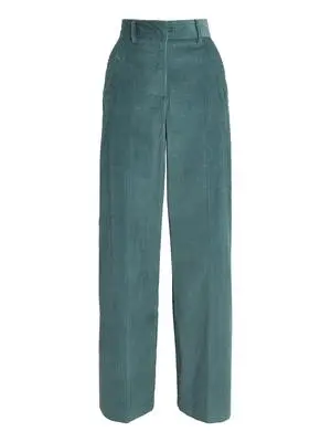Max Mara Corduroy Straight Trousers - Blue