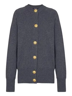 Balmain Cashmere-virgin Wool Cardigan - Grey