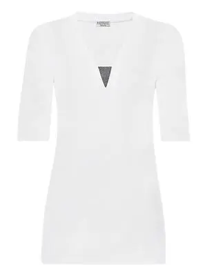 Brunello Cucinelli Stretch-cotton Jersey T-shirt - White