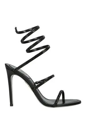 Rene Caovilla Leather Crystal-embellished Cleo Sandals - Black