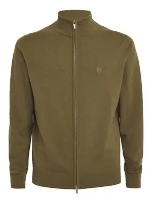 Harrods Cashmere Zip-up Sweater - Green