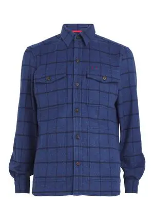Isaia Wool-cashmere Overshirt - Blue