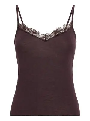 SKIMS Sheer Modal Lace Camisole - Burgundy