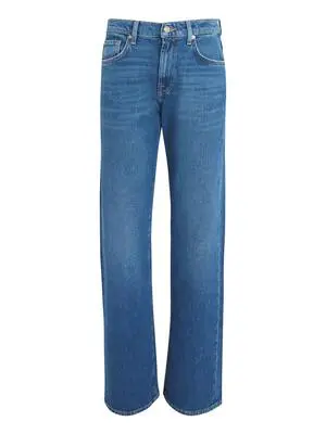 7 For All Mankind Tess High-rise Straight Jeans - Blue