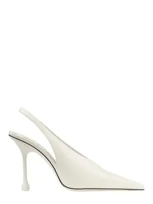 JIMMY CHOO Isa 95 Leather Slingback Pumps