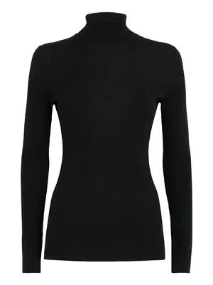 Maje Wool-silk Rollneck Sweater - Black
