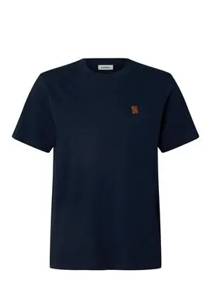 Sandro Cotton Logo-patch T-shirt - Blue