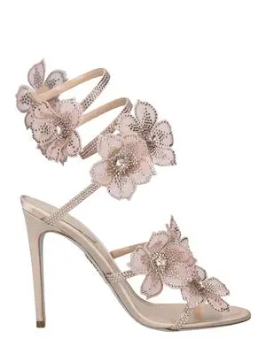 Rene Caovilla Cleo Floral Sandals - Nude