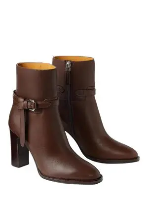 Ralph Lauren Leather Donnely Ankle Boots - Brown