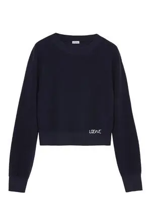 Loewe Wool-blend Embroidered Sweater - Navy