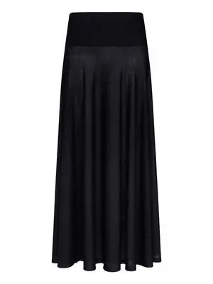 Alaïa Virgin Wool Maxi Skirt - Black
