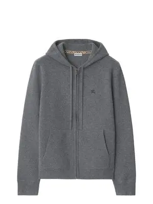 Burberry Cashmere-blend Zip-up Hoodie - Grey