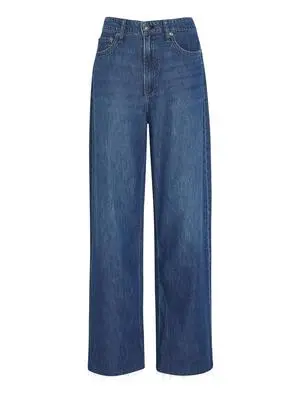 Rag & Bone Featherweight Logan Mid-rise Wide-leg Jeans - Blue