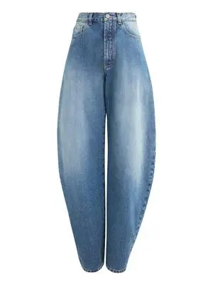 Alaïa Round Wide-leg Jeans - Blue