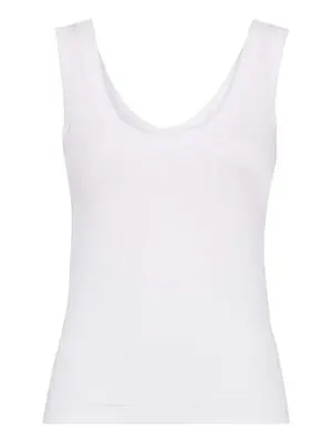 Brunello Cucinelli Stretch-cotton Ribbed Tank Top - White