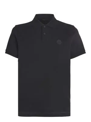 Moncler Cotton Logo Polo Shirt - Black