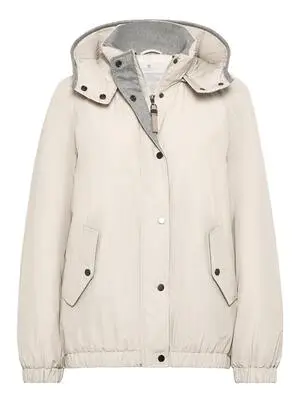 Brunello Cucinelli Techno Cotton Puffer Jacket - Beige