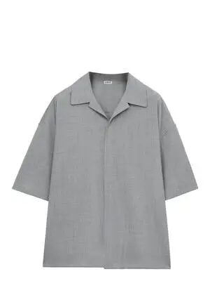 Loewe Wool-blend Short-sleeve Shirt - Grey