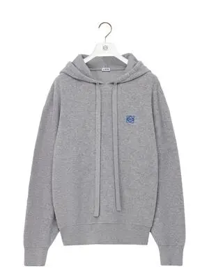 Loewe Wool Anagram Hoodie - Grey