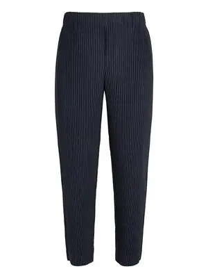 Issey Miyake Pleated Straight Trousers - Navy