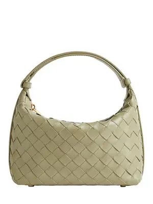 Bottega Veneta Mini Leather Wallace Top-handle Bag - Grey