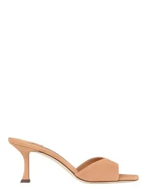 JIMMY CHOO Skye 70 Leather Mules - Beige