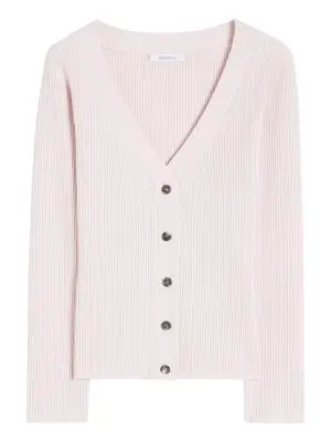 Max Mara Wool-blend Ribbed Cardigan - Pink
