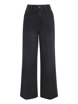 Good American Good Skate Cropped Wide-leg Jeans - Black