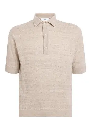 LARDINI Cotton Knit Polo Shirt - Beige