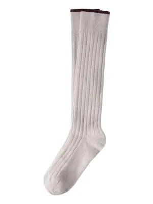 Brunello Cucinelli Cashmere Rib-knit Socks - Beige