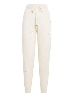 WILLIAM SHARP Cashmere Crystal-embellished Sweatpants - White