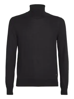 Brioni Cashmere-silk Rollneck Sweater - Black