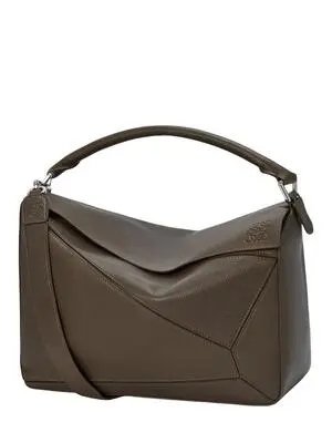 Loewe Large Leather Puzzle Edge Top-handle Bag - Grey