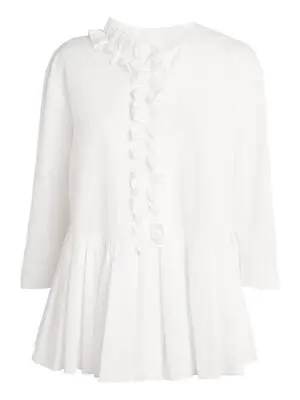 Max Mara Cotton Ruffle Shirt - White