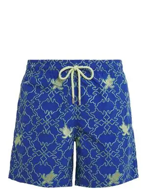 Vilebrequin Embroidered Turtle Mistral Swim Shorts - Blue