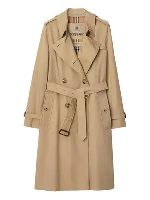 Burberry Gabardine Long Kensington Heritage Trench Coat - Beige