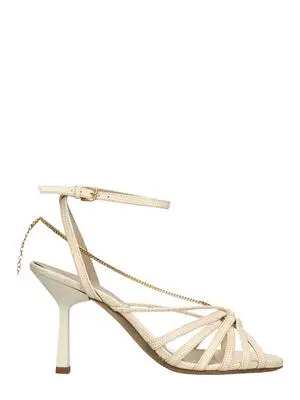GOLDEN GOOSE Leather Nico Heeled Sandals - White
