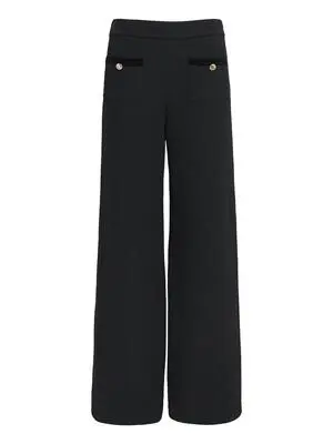 Maje Tweed Wide-leg Trousers - Black