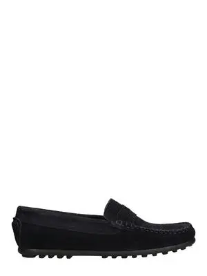PAPOUELLI Leather Felix Loafers - Navy