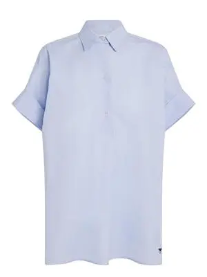 Max Mara Cotton Embroidered Shirt - Blue